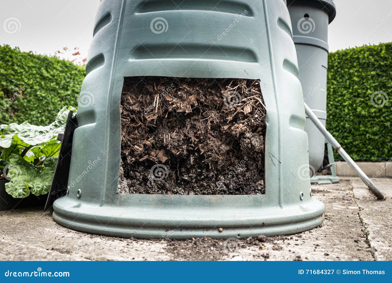 Compost stock image. Image of decomposition, bins, hedge - 71684327