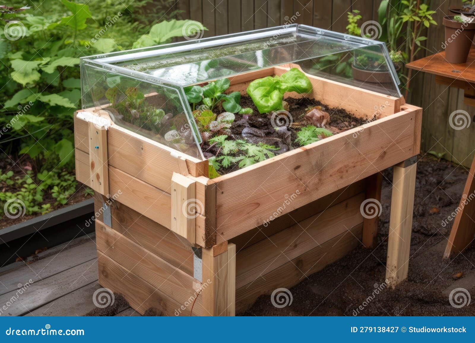 Compost Bin With Clear Lid For Easy Access And Observation Royalty-Free ...