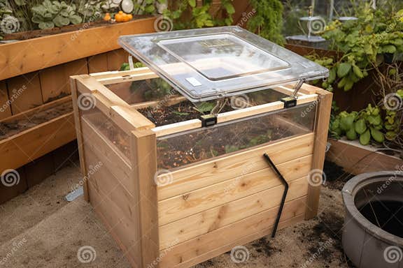 Compost Bin with Clear Lid for Easy Access and Observation Stock ...