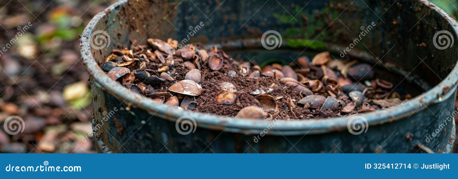 A Compost Bin Filled with Used Cacao Bean Shells Highlighting the ...
