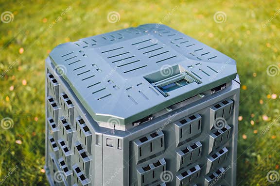 Compost Bin on Green Grass Background Stock Photo - Image of landscape ...