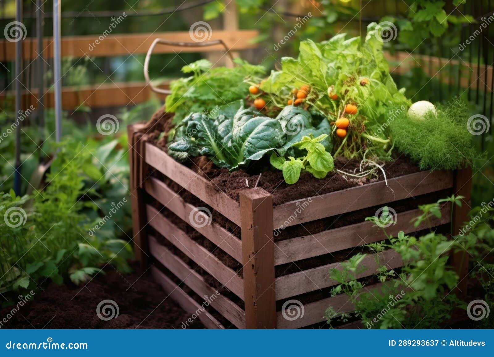 Compost Bin with Organic Matter for a Healthy Garden Stock Image ...