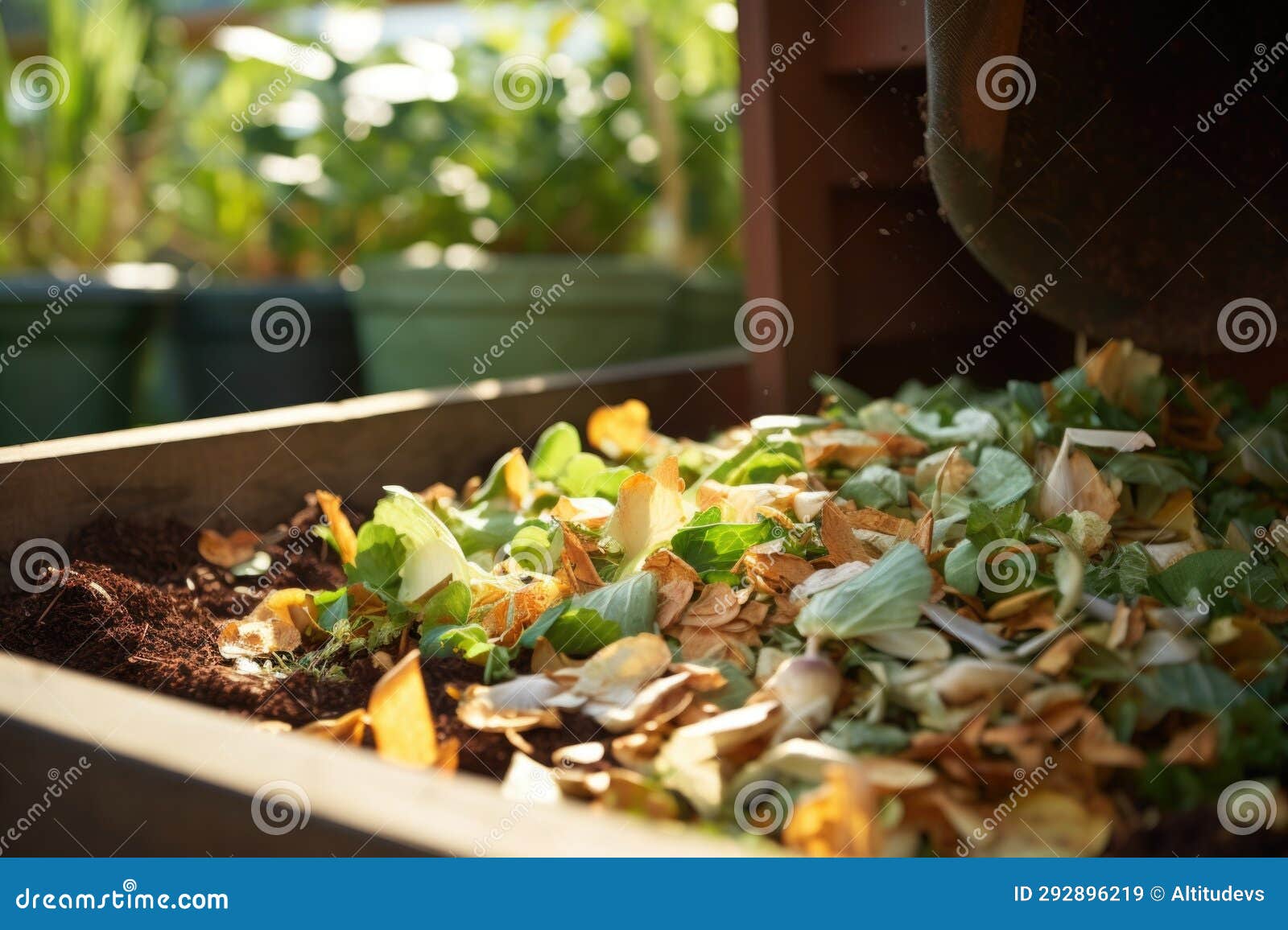 A Compost Bin with Vegetable Peels Inside Stock Image - Image of ...