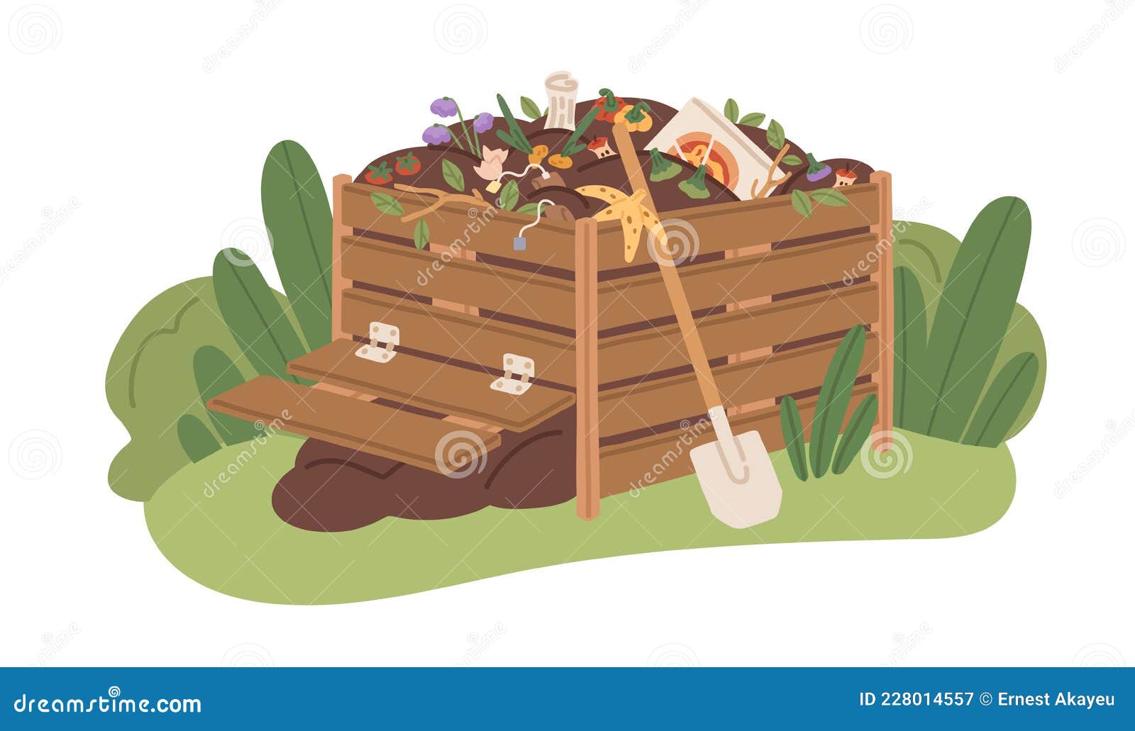 Compost Box Full of Organic Bio Waste. Pile of Natural Fertilizer for ... Compost Box Full of Organic Bio Waste. Pile of Natural Fertilizer for ...
