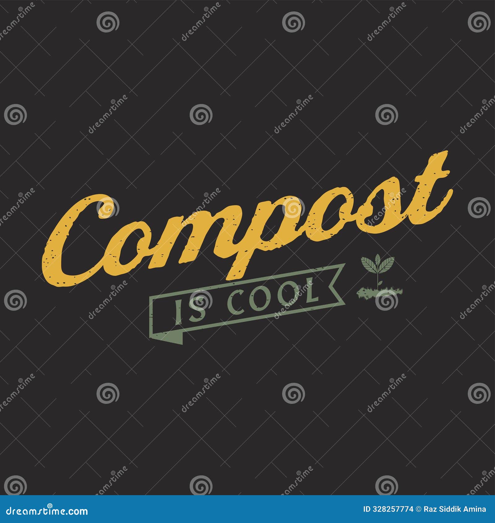 Compost is Cool. Compost Plant T Shirt, Poster Design Stock Vector ...