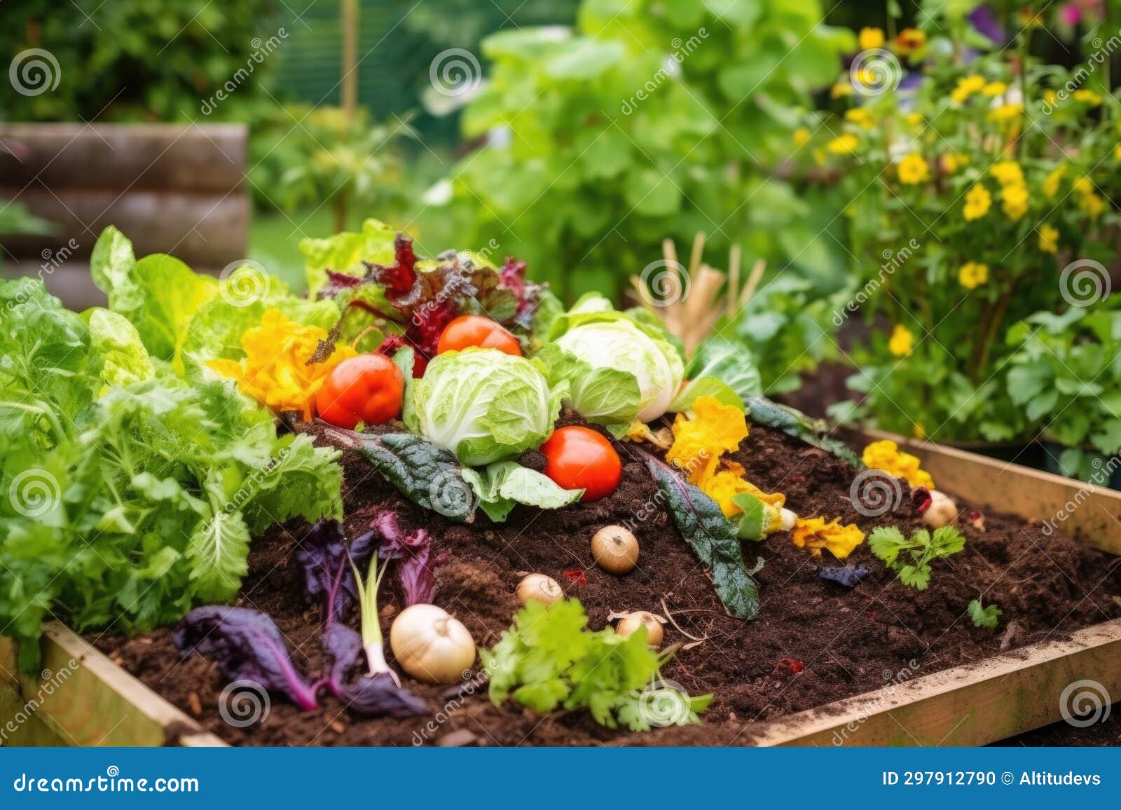 Compost Heap with Vegetable and Fruit Scraps in a Garden Stock Photo ...