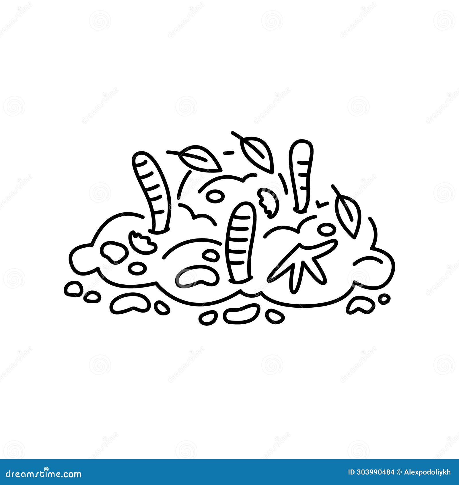 Compost Heap with Worms Color Line Icon. Composting. Vector Isolated ...
