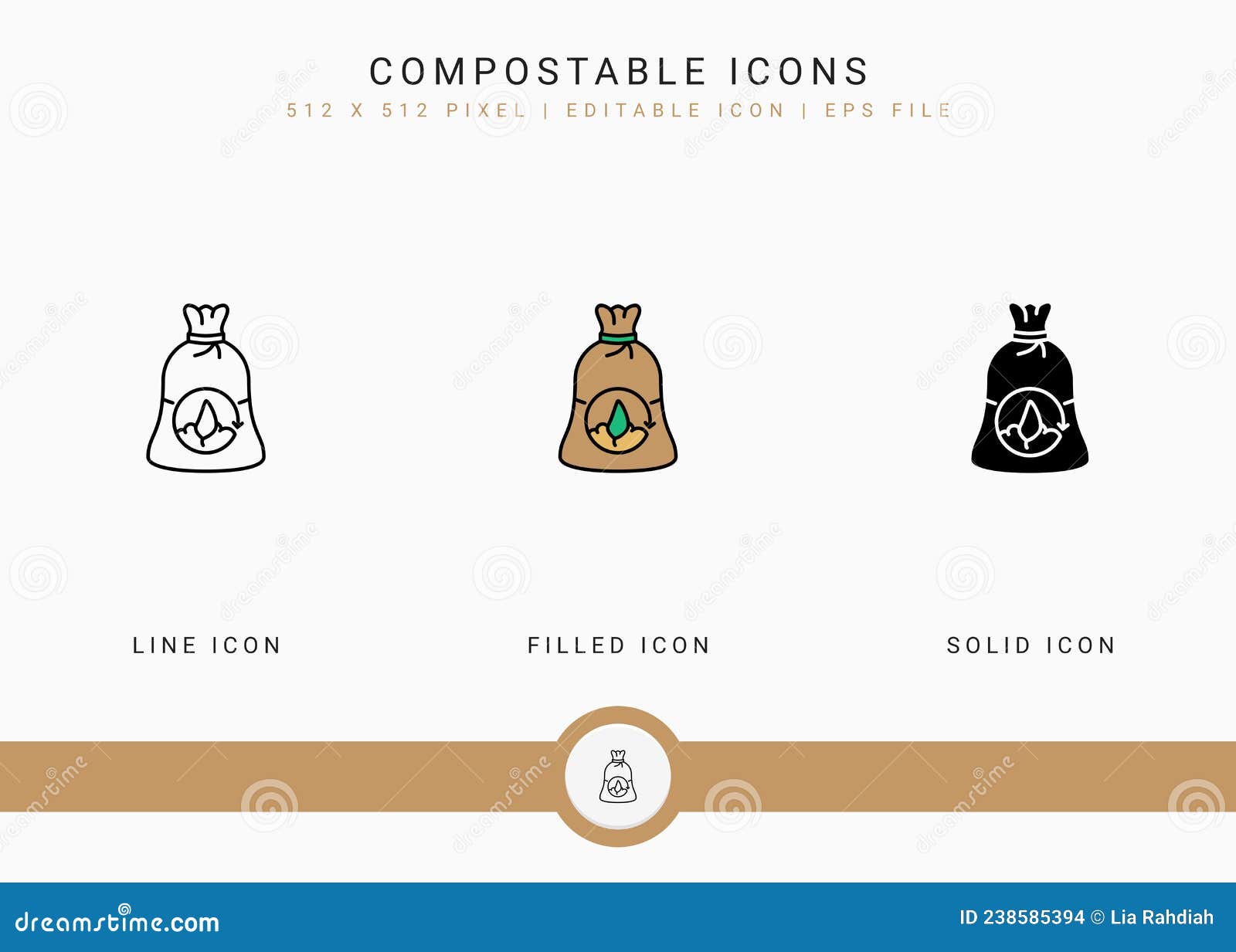Compost Icons Set Vector Illustration With Solid Icon Line Style. Bio ...