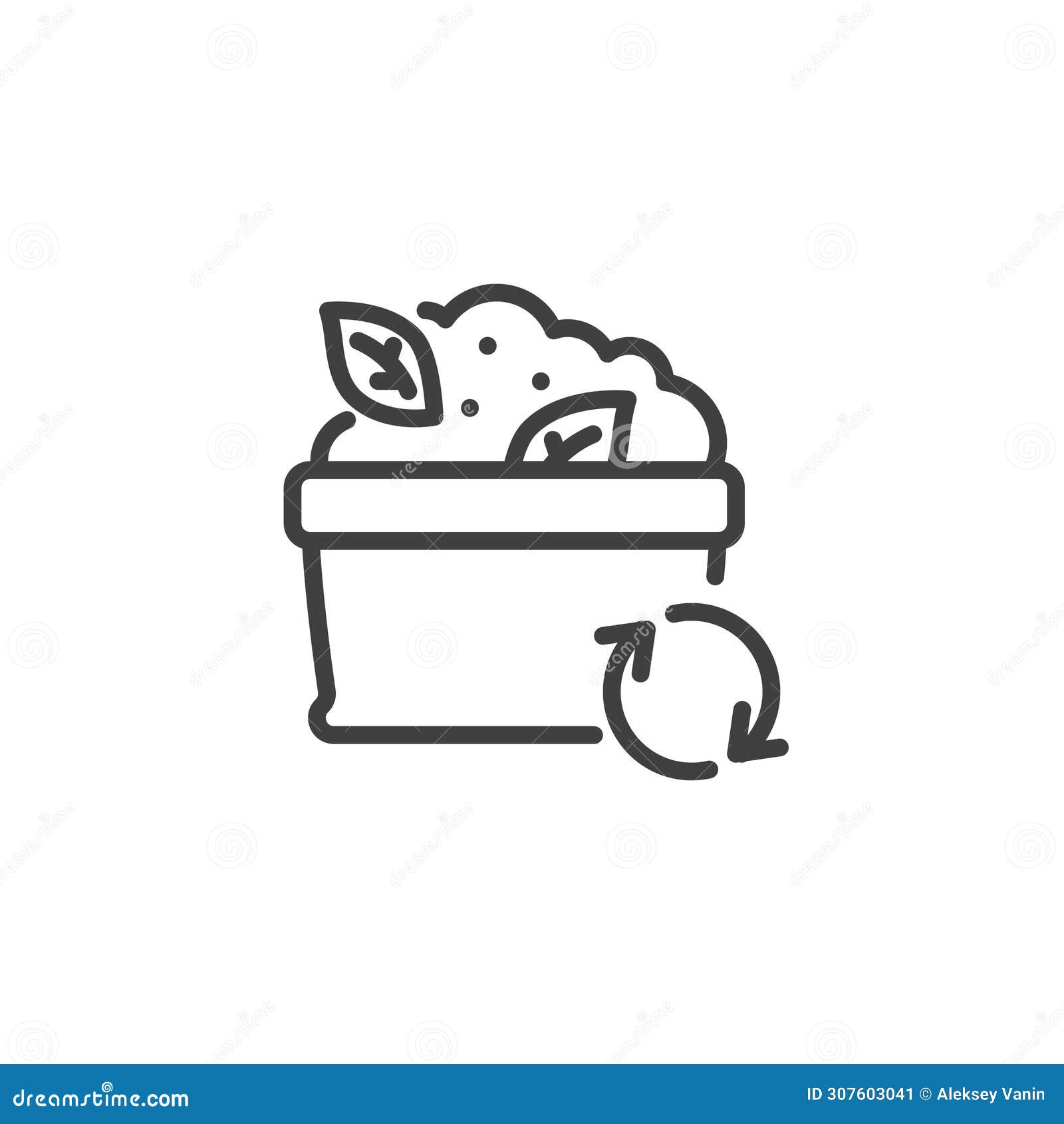 Compost line icon stock vector. Illustration of symbol - 307603041