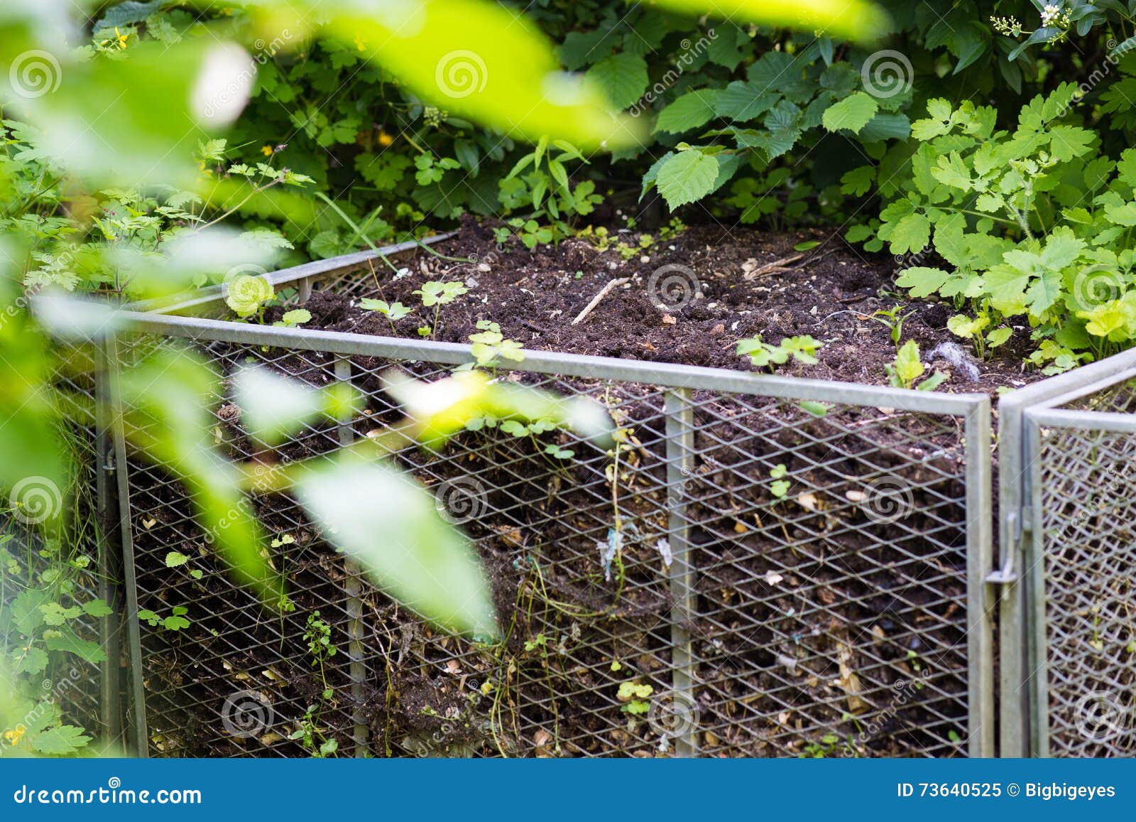 Compost metal bin stock image. Image of furniture, landscape - 73640525