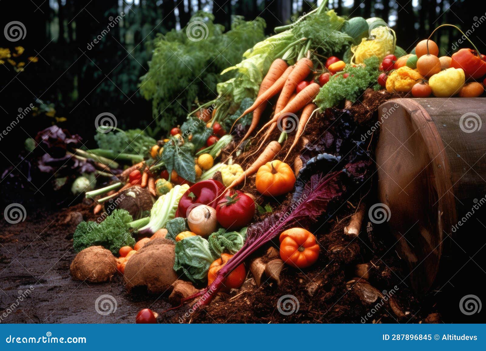 Compost Pile with Fruit and Vegetable Scraps Stock Image - Image of ...