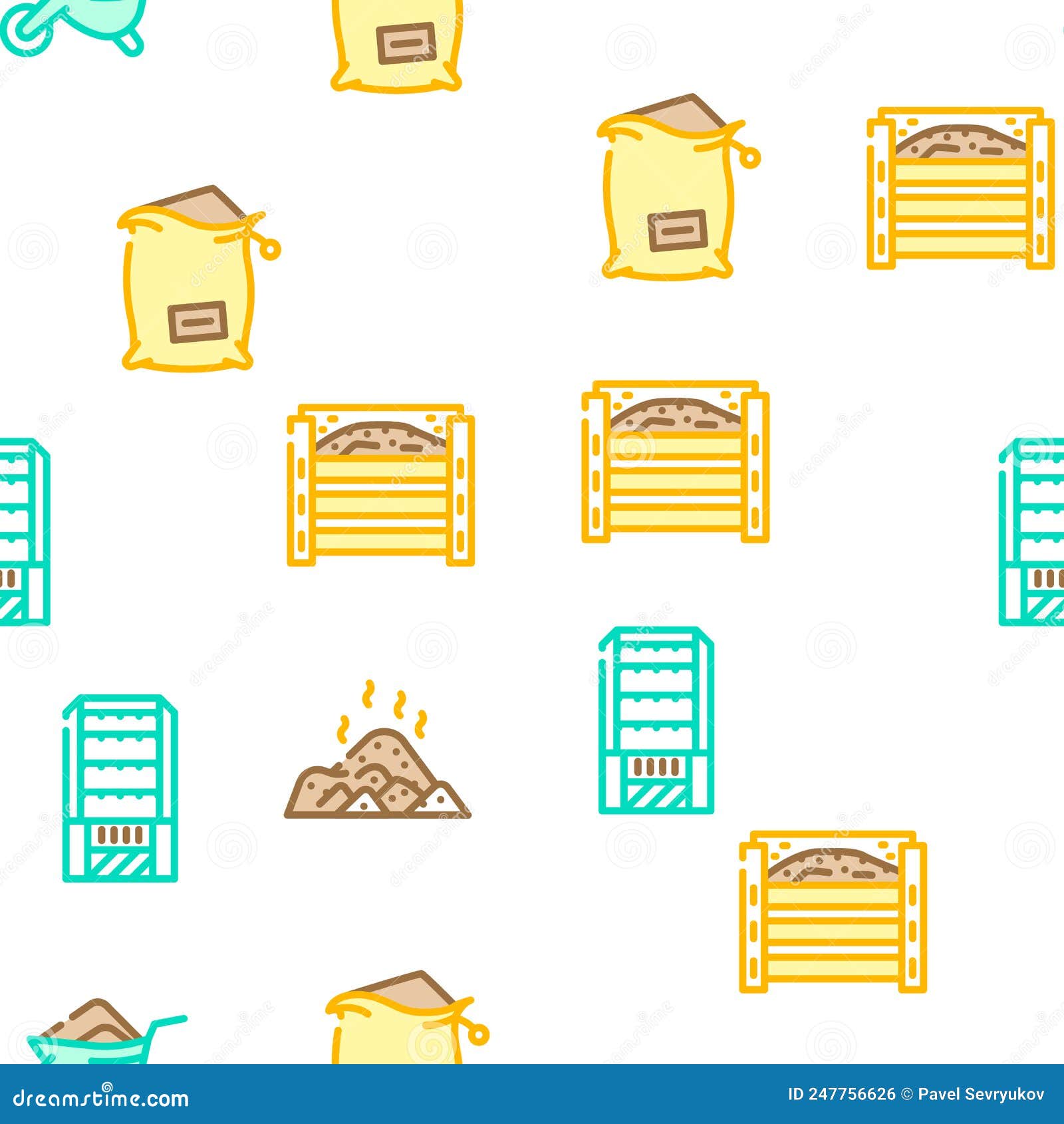 Compost Production Vector Seamless Pattern Stock Vector - Illustration ...