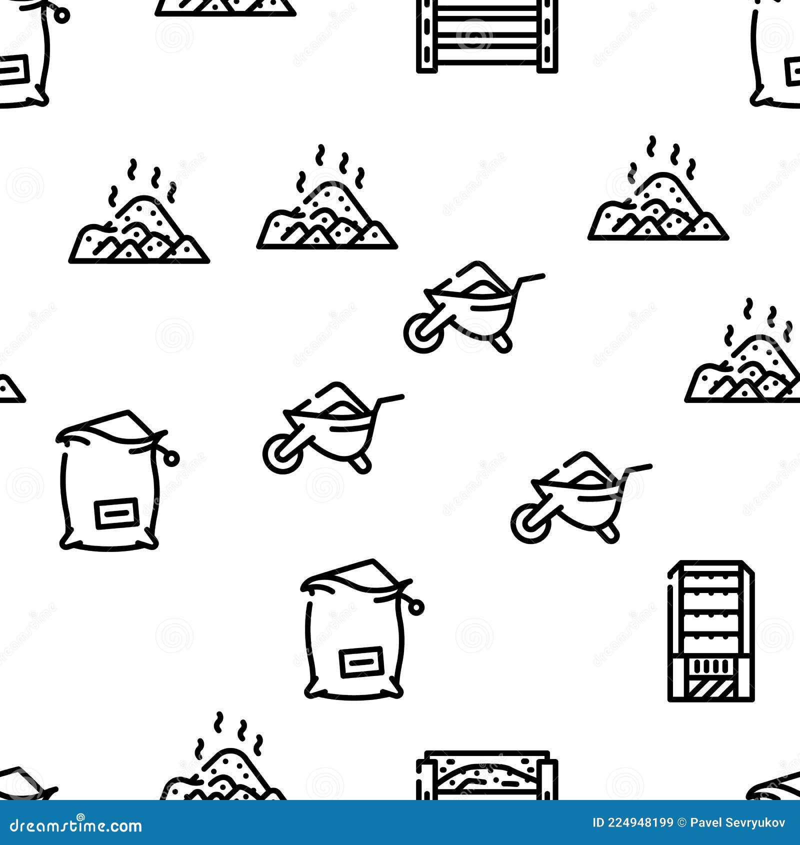 Compost Production Vector Seamless Pattern Stock Vector - Illustration ...