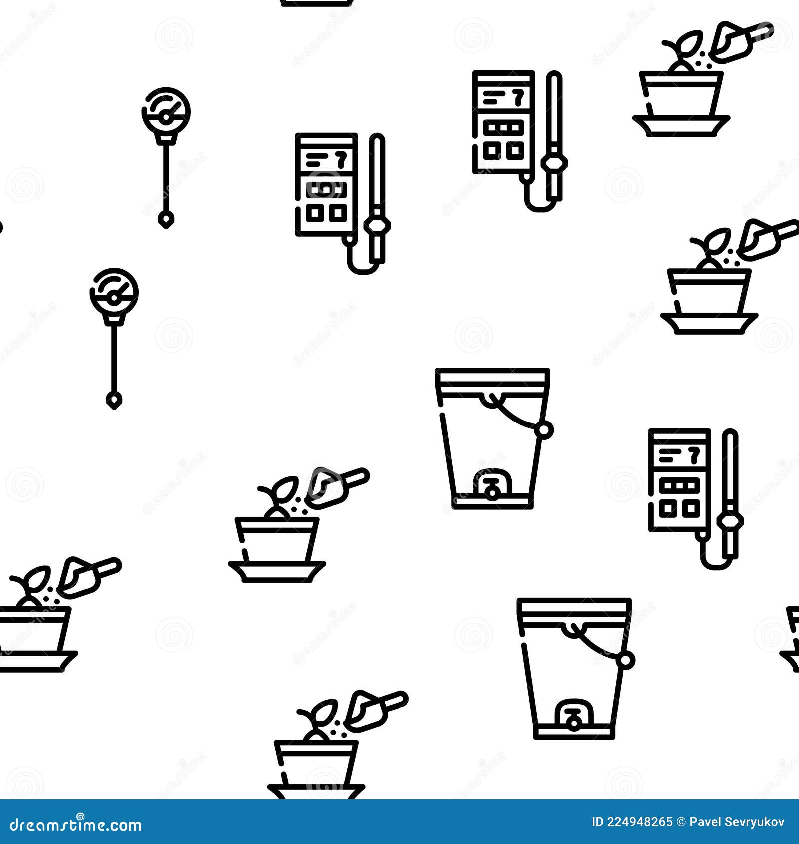 Compost Production Vector Seamless Pattern Stock Vector - Illustration ...