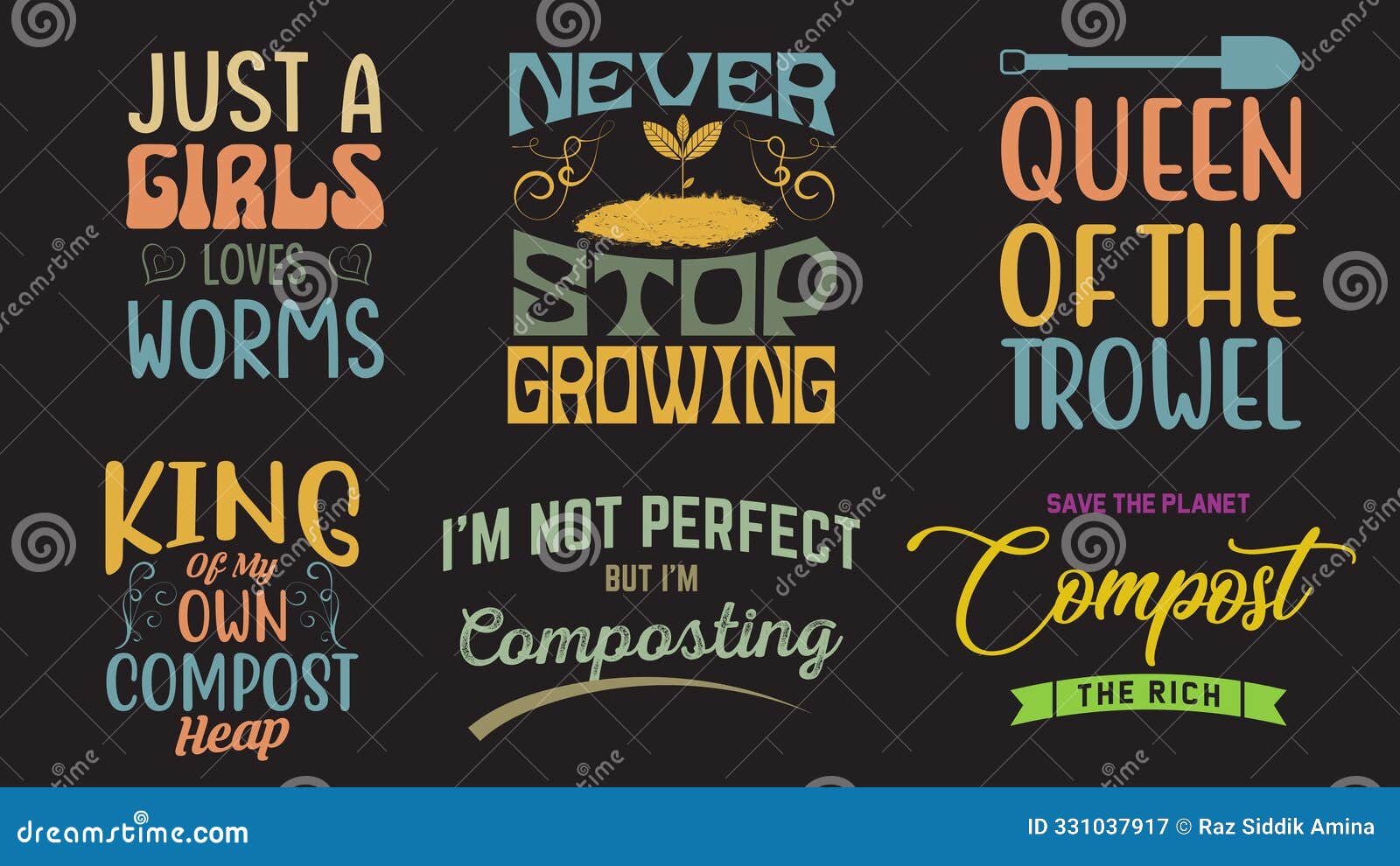 Compost Typography Design Sets. Bundle Design of Compost. Typography, T ...
