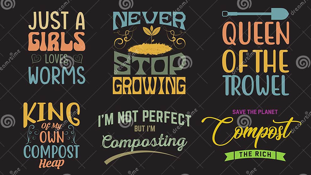 Compost Typography Design Sets. Bundle Design of Compost. Typography, T ...
