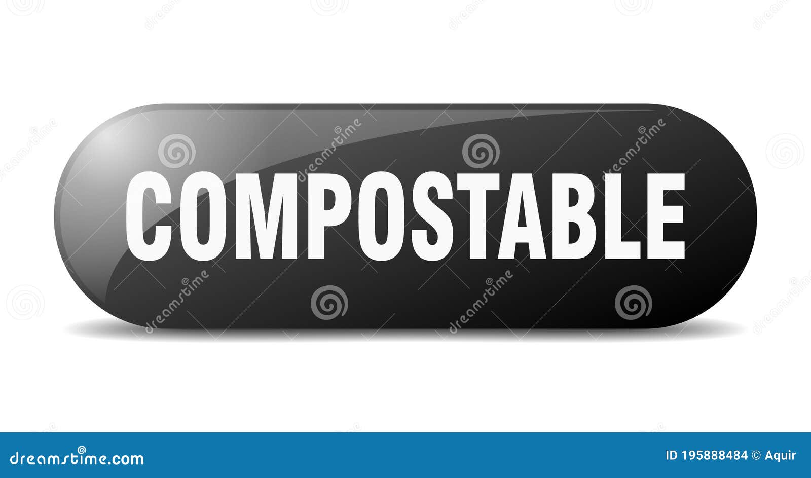 Compostable Button. Sticker. Banner. Rounded Glass Sign Stock Vector ...