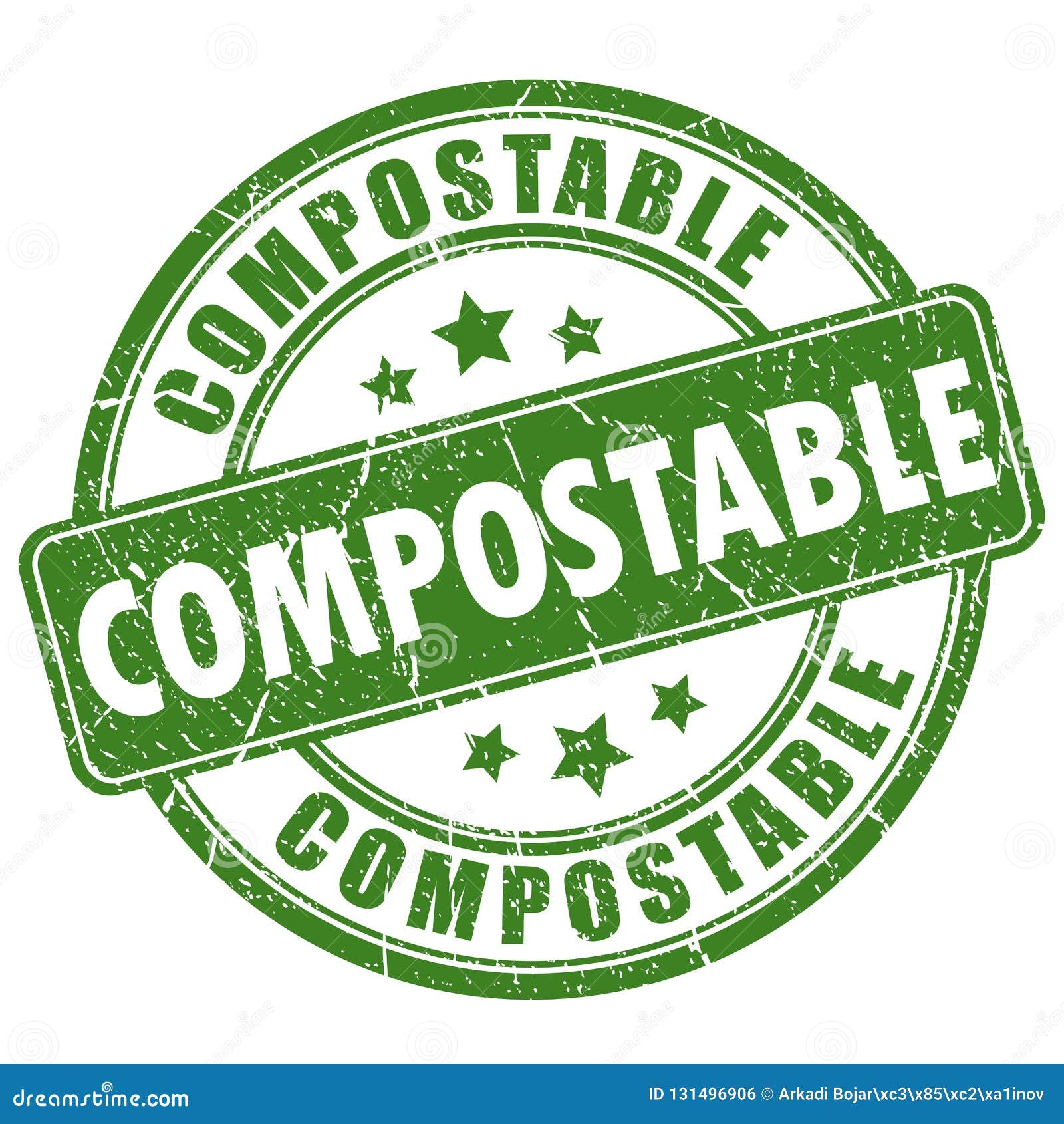 Compostable stamp stock vector. Illustration of biodegradation - 131496906