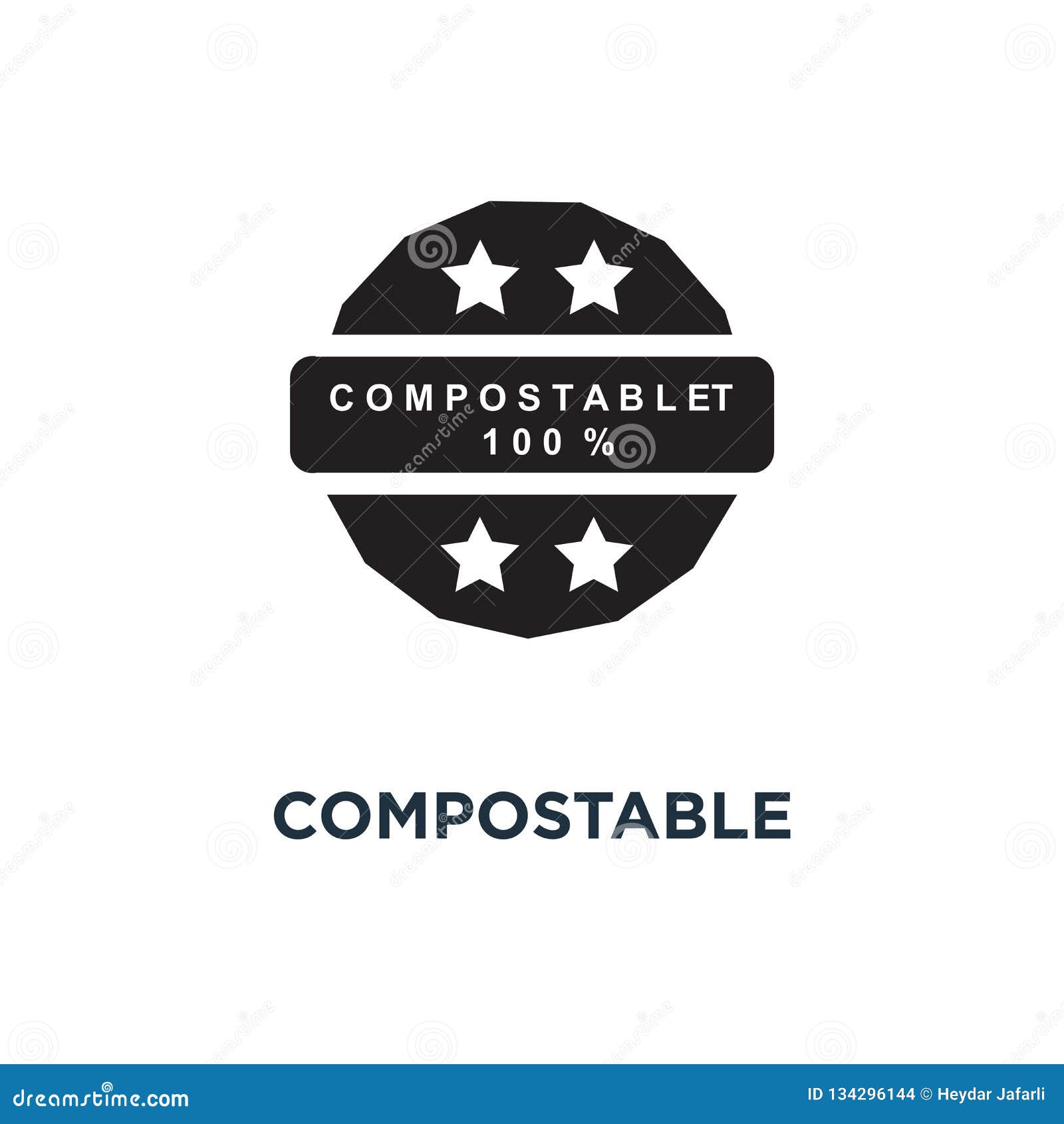 Compostable - Logo In Speech Bubble Vector Illustration | CartoonDealer ...