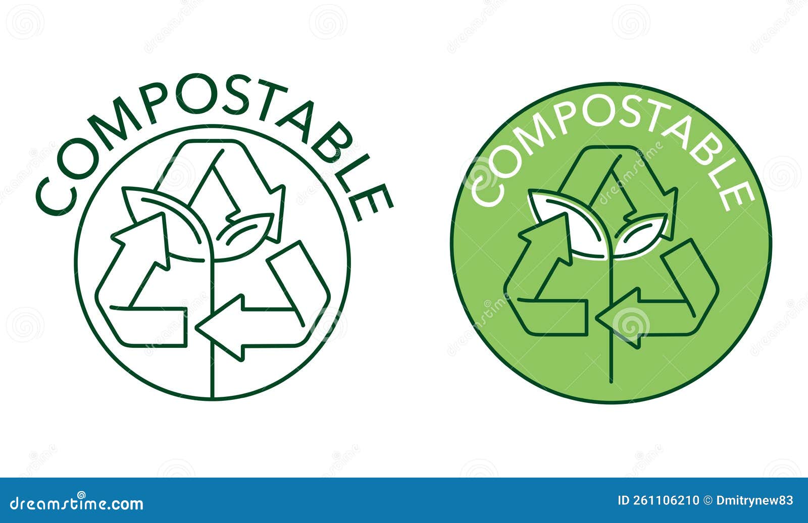 Compostable, Recyclable Stamp - Biodegradable Stock Vector ...
