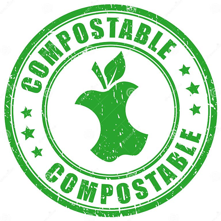 Compostable vector stamp stock vector. Illustration of circle - 182289916