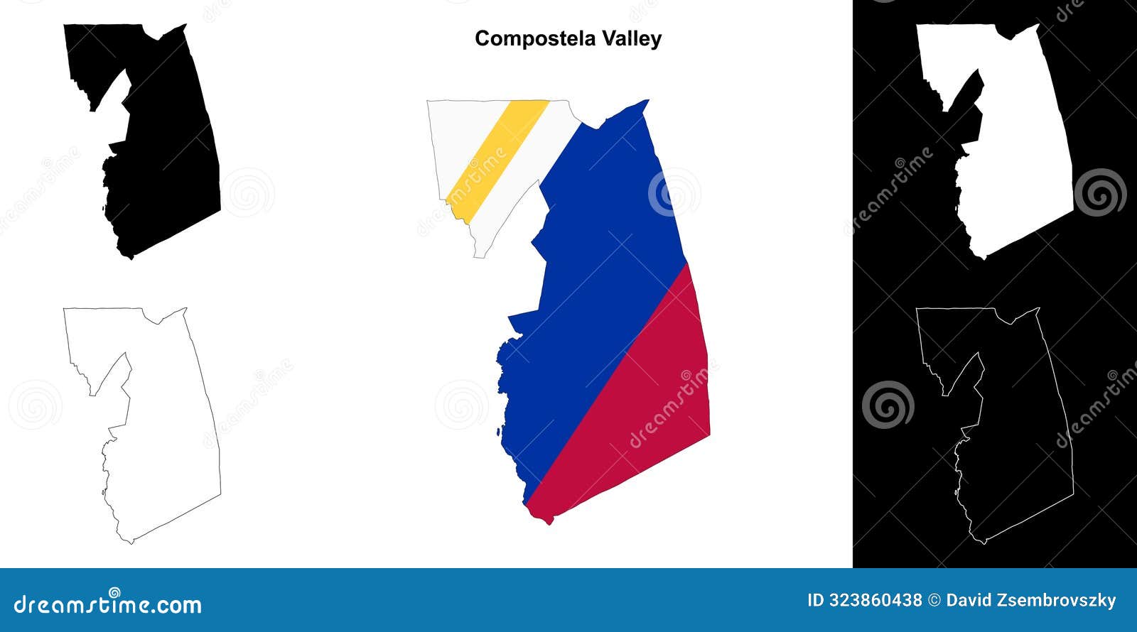 Compostela Valley Outline Map Stock Vector - Illustration of compostela ...