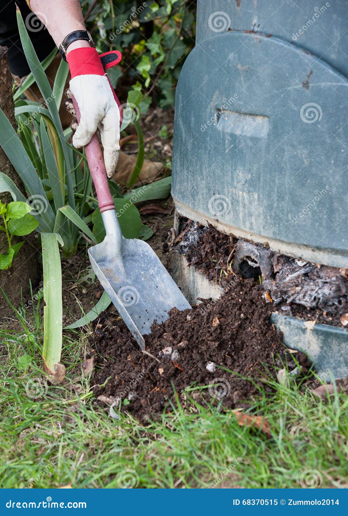 Composter stock image. Image of topsoil, composter, shovel - 68370515