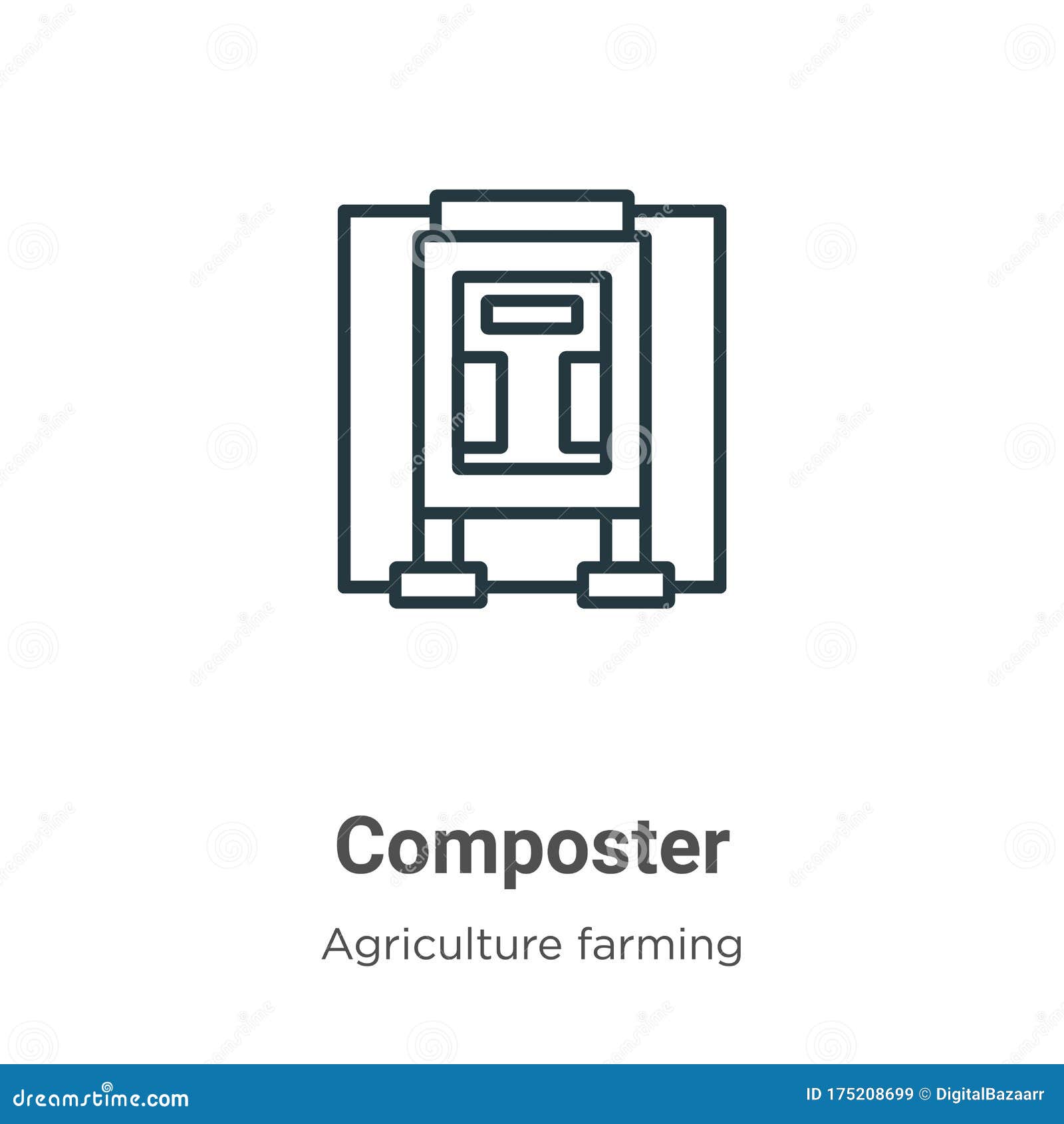 Composter Outline Vector Icon. Thin Line Black Composter Icon, Flat ...