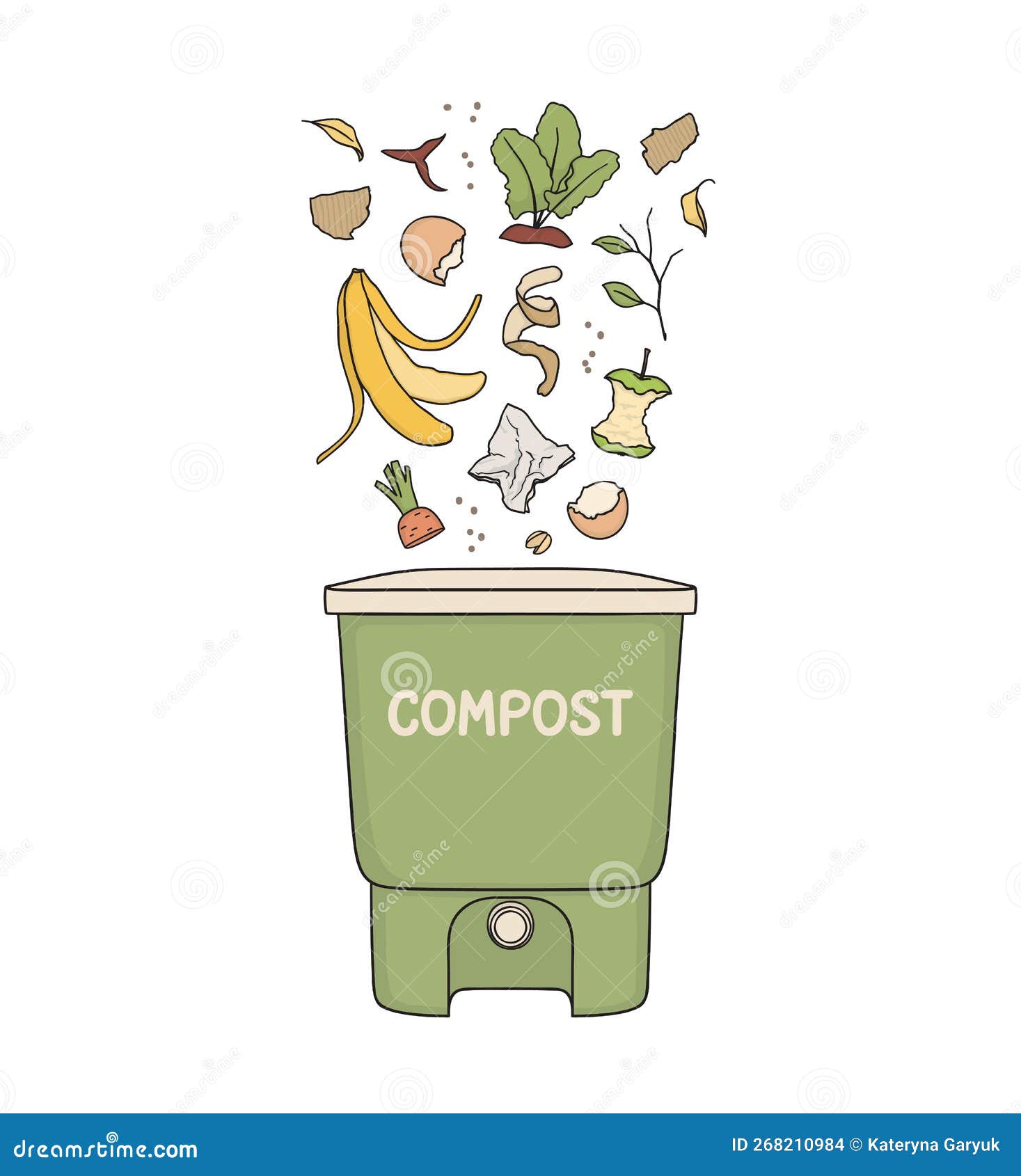 Composting Stock Vector Illustration Of Clippings Indoor 268210984