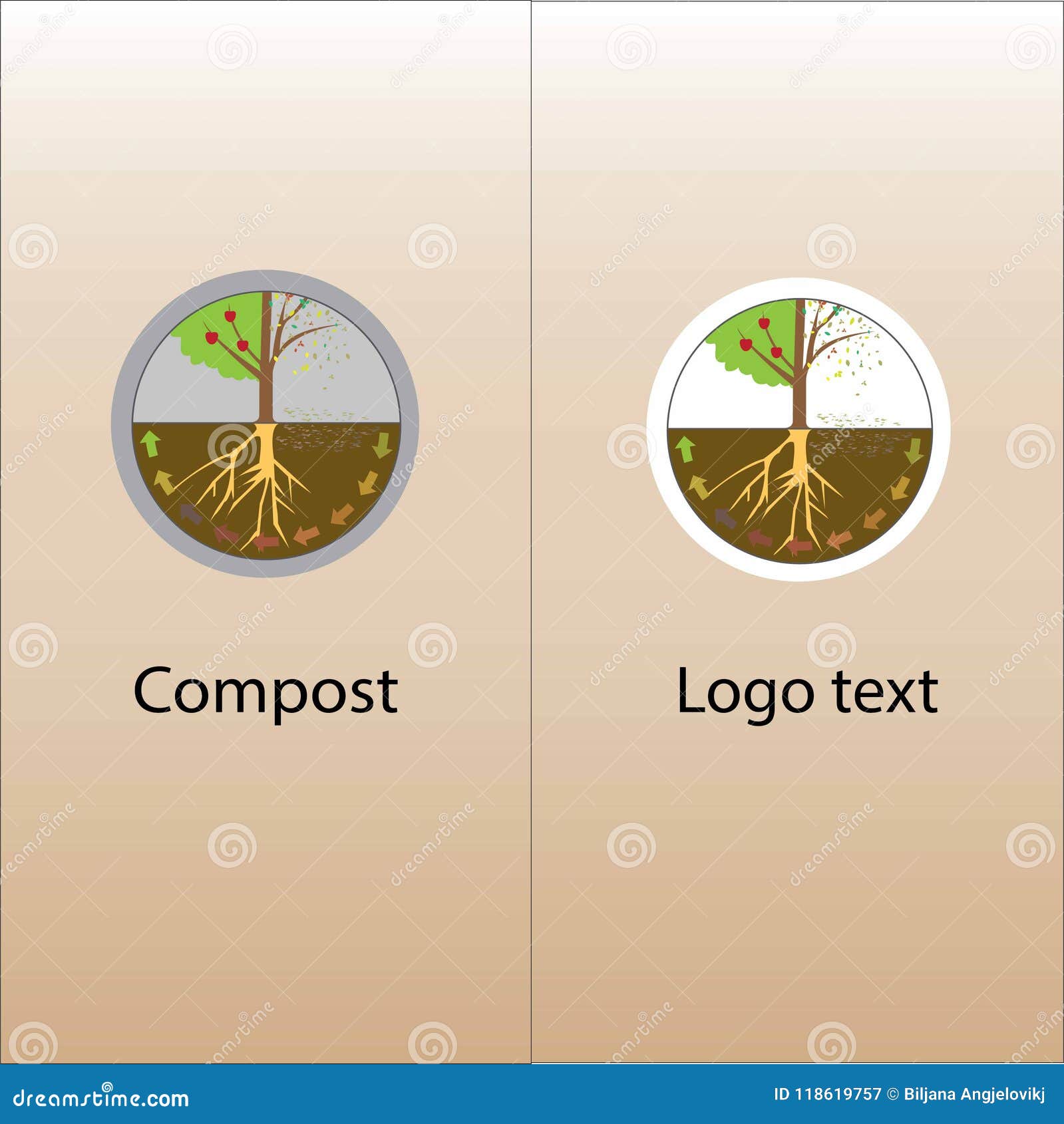 Composting Process. Compost Organic Waste. Stock Illustration ...