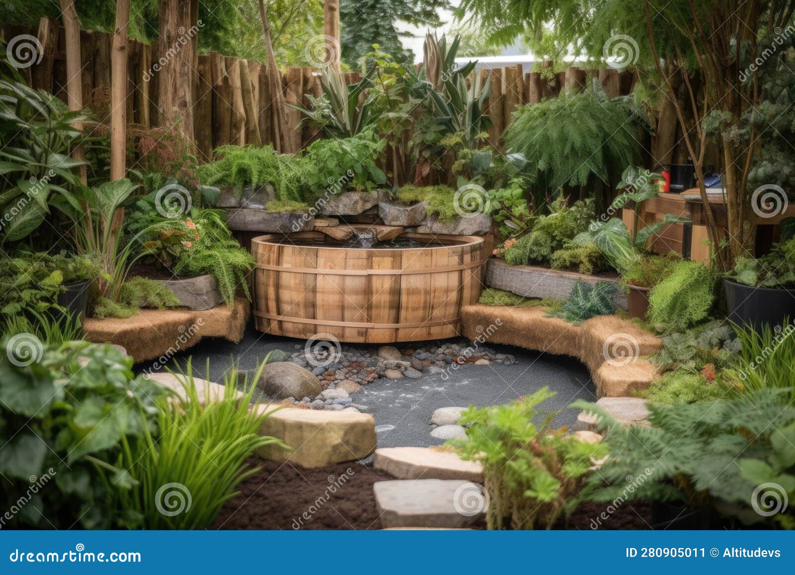 Composting System with Water Feature and Waterfall, Adding Natural ...