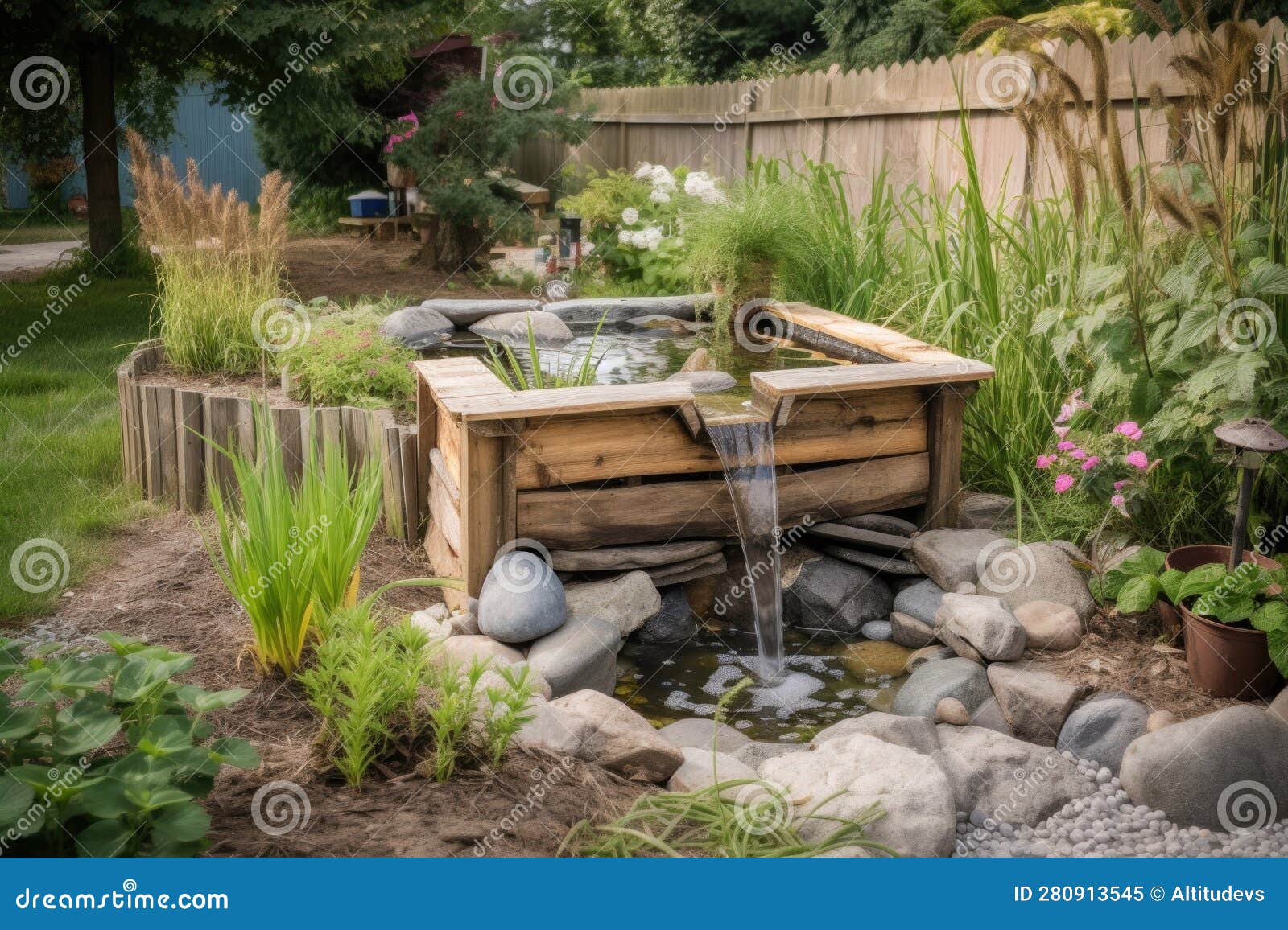 Composting System with Water Feature and Waterfall, Adding Natural ...