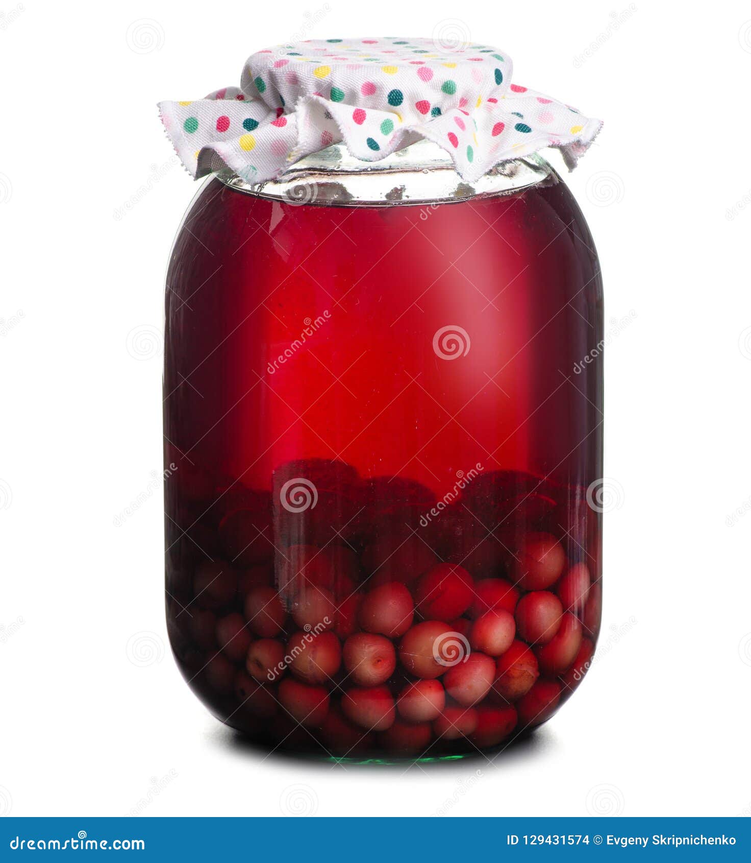 Compote cherry jar stock photo. Image of juicy, conserved - 129431574