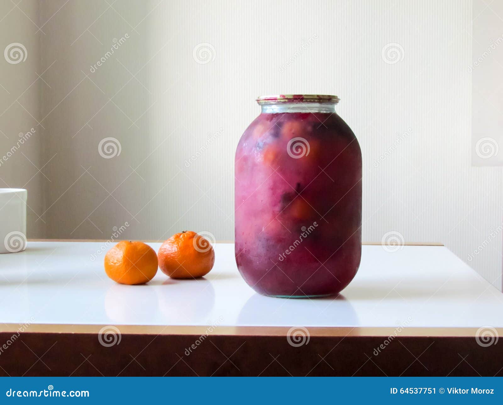 Compote jar stock image. Image of mandarins, drinks, fruit - 64537751