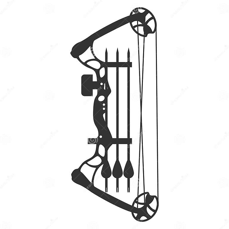 Compound bow and arrow stock vector. Illustration of equipment - 94183448