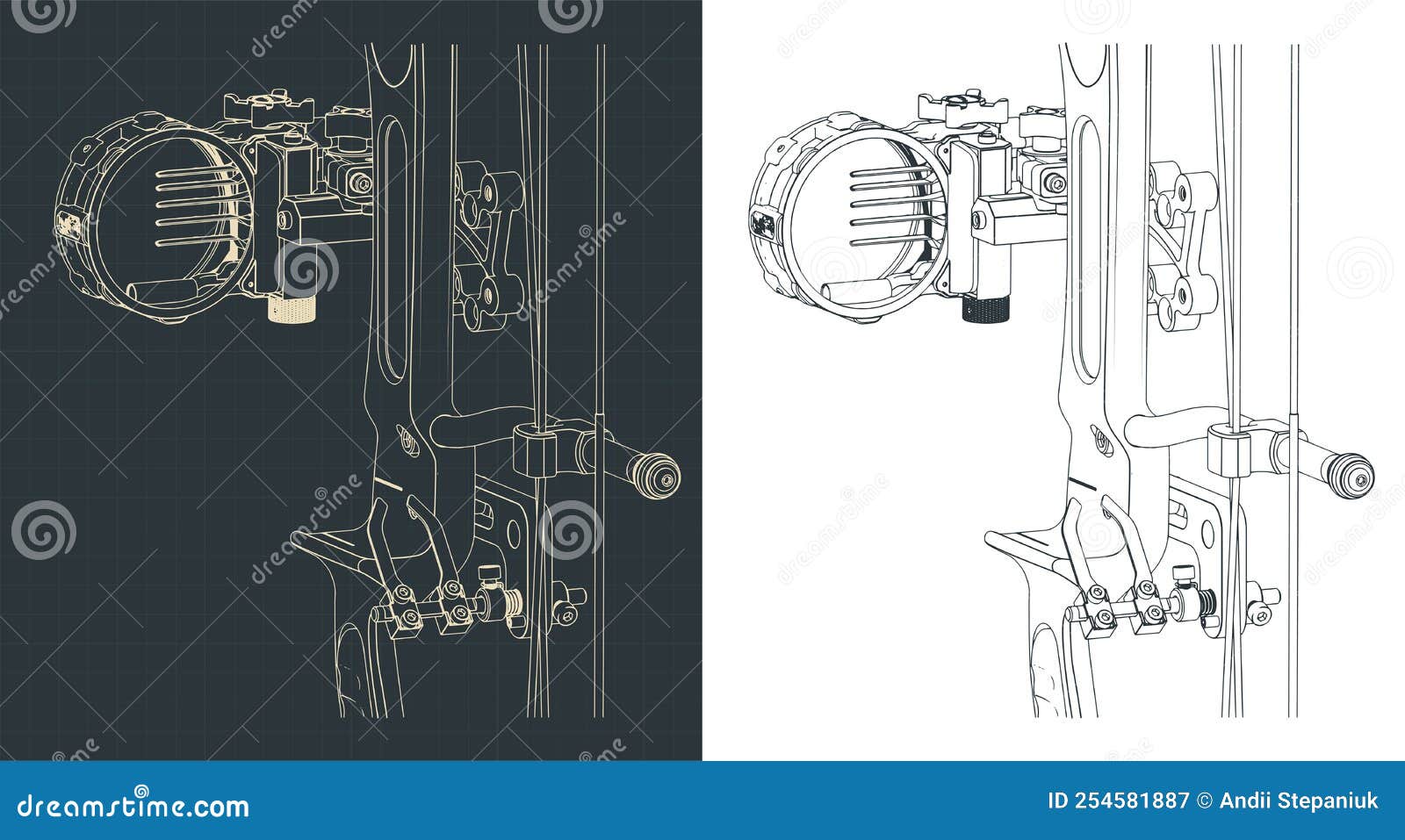 Compound Bow Close-up Illustrations Stock Vector - Illustration of ...