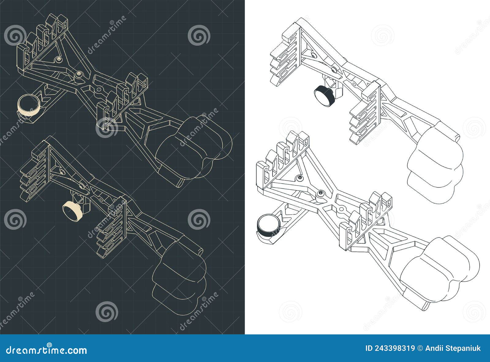 Compound Bow Quiver Isometric Blueprints Stock Vector - Illustration of ...