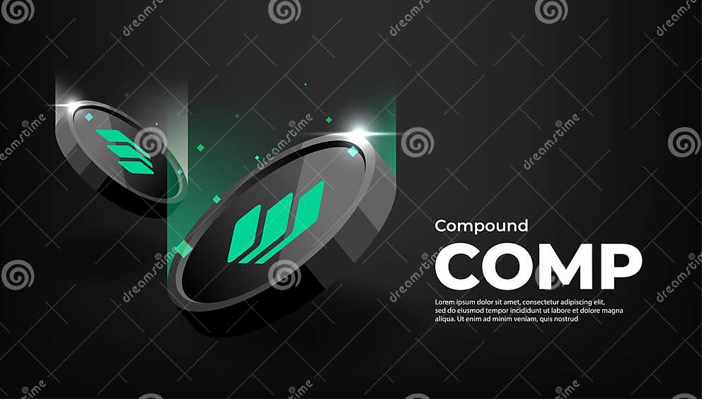 Compound COMP Coin Banner. COMP Coin Cryptocurrency Concept Banner ...