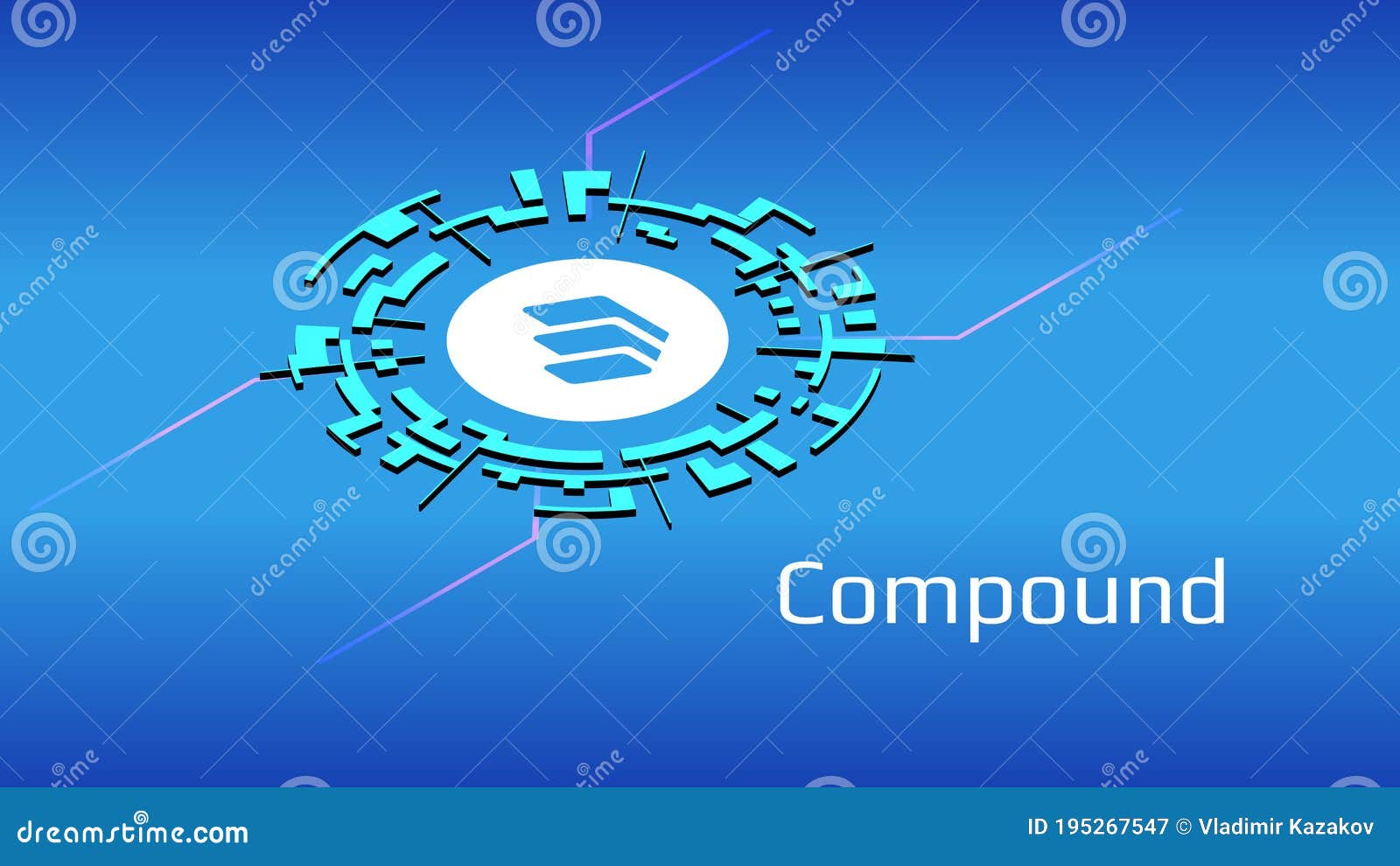 Compound COMP Isometric Token Symbol Of The DeFi Project In Digital ...