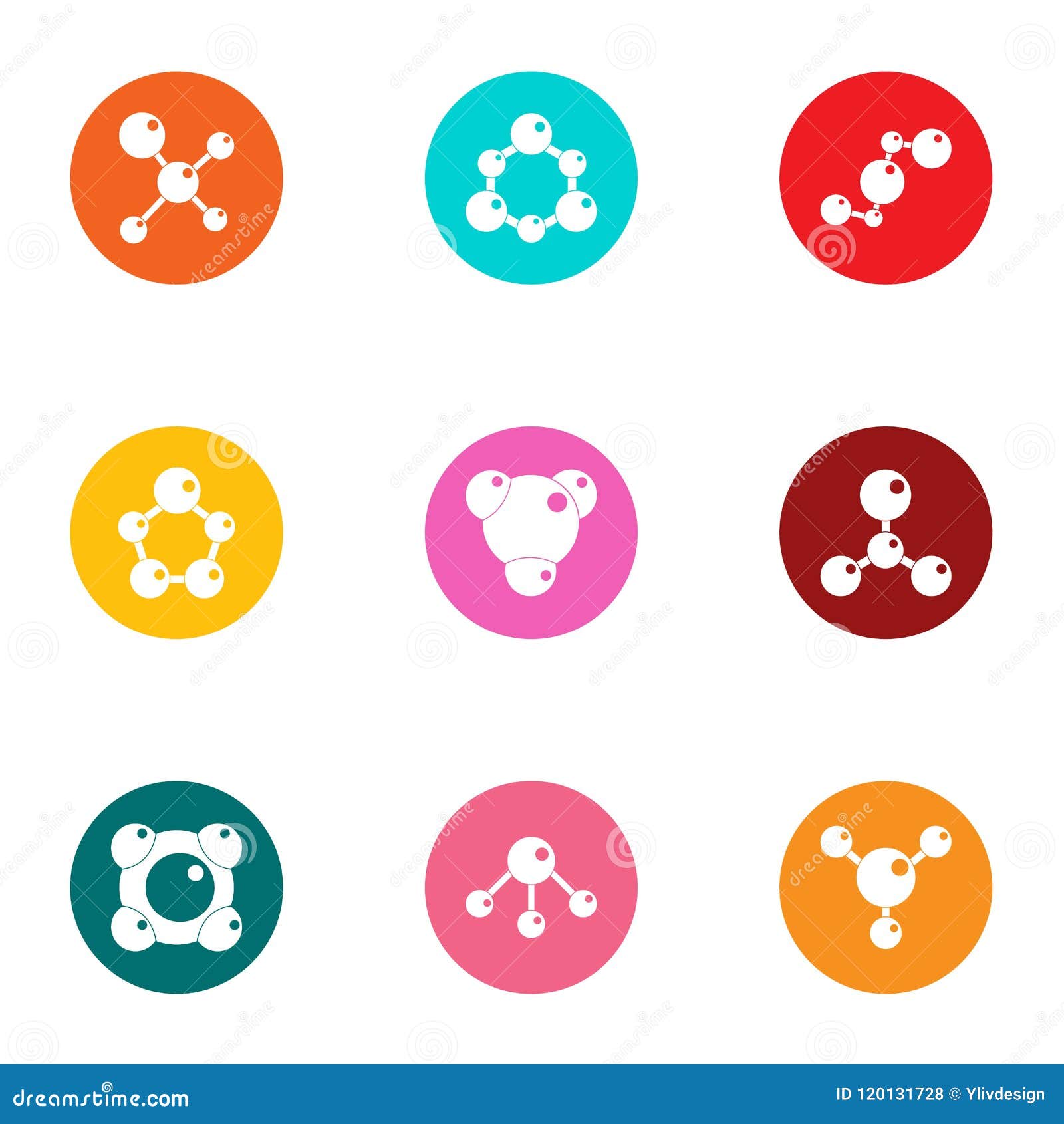 Compound Icons Set, Flat Style Stock Vector - Illustration of bottle ...