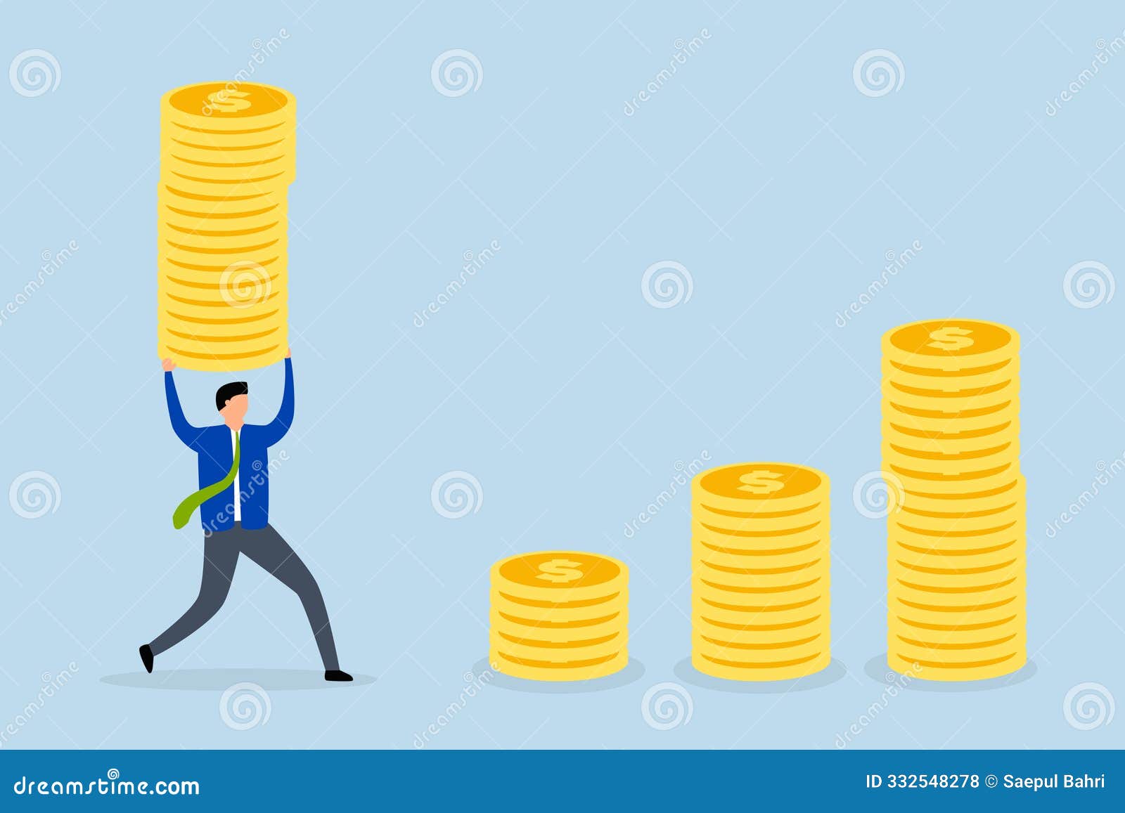 Compound Interest Effect, Businessman Investor Holding a Large Stack of ...