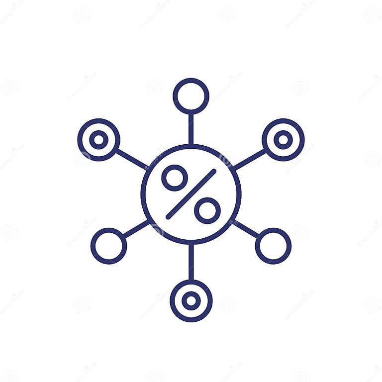 Compound Interest Icon, Line Vector Stock Illustration - Illustration ...