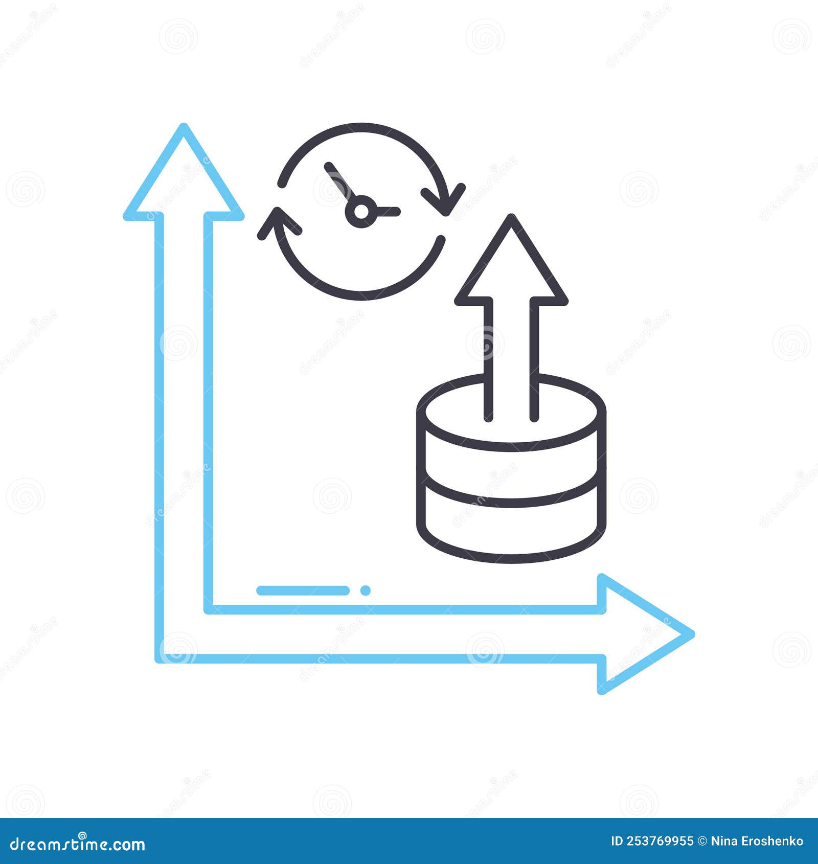 Compound Interest Line Icon, Outline Symbol, Vector Illustration ...