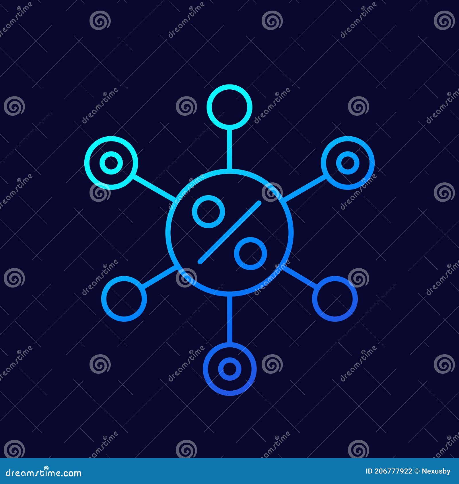 Compound Interest, Percent Line Icon Stock Illustration - Illustration ...