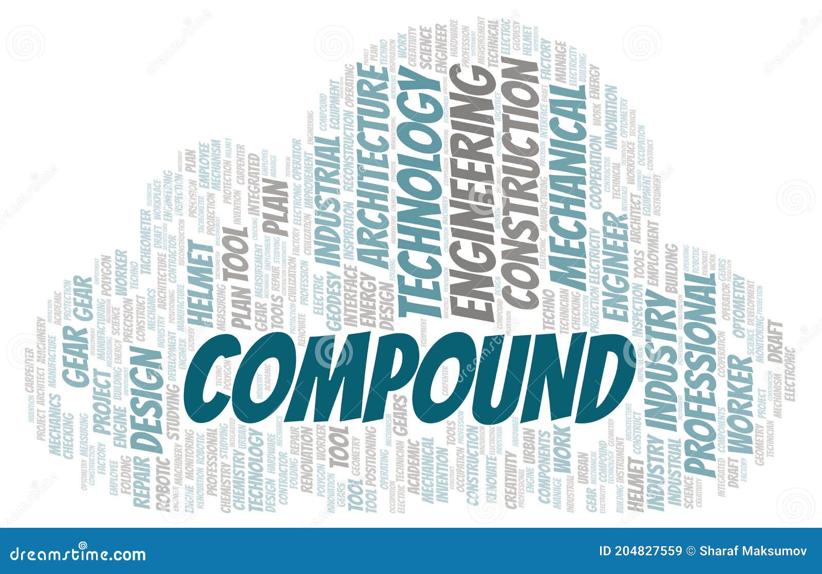 Compound Typography Word Cloud Create with the Text only Stock ...