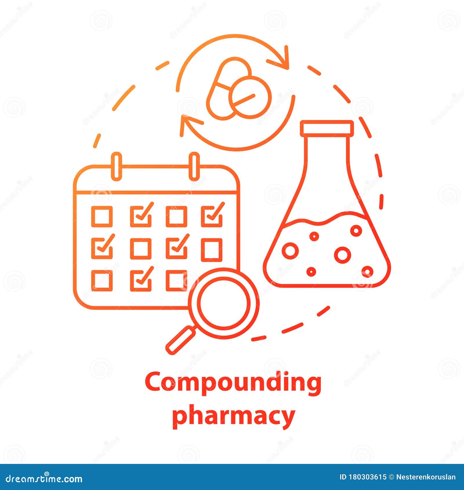 Compounding Pharmacy Concept Icon. Personalized Medications Idea Thin ...