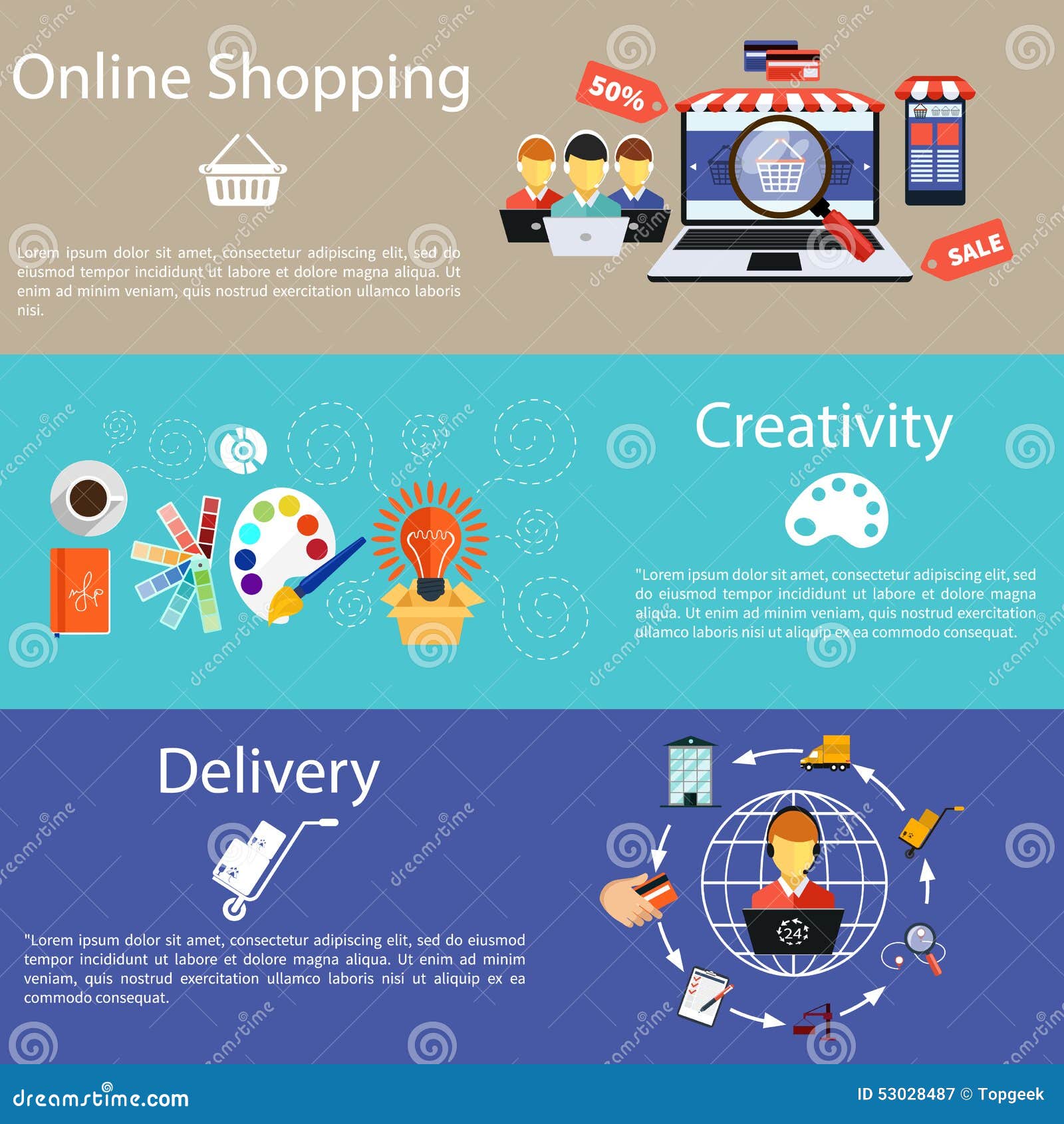 Compra, Faculdade Criadora E Entrega Do Internet Ilustração do Vetor ...