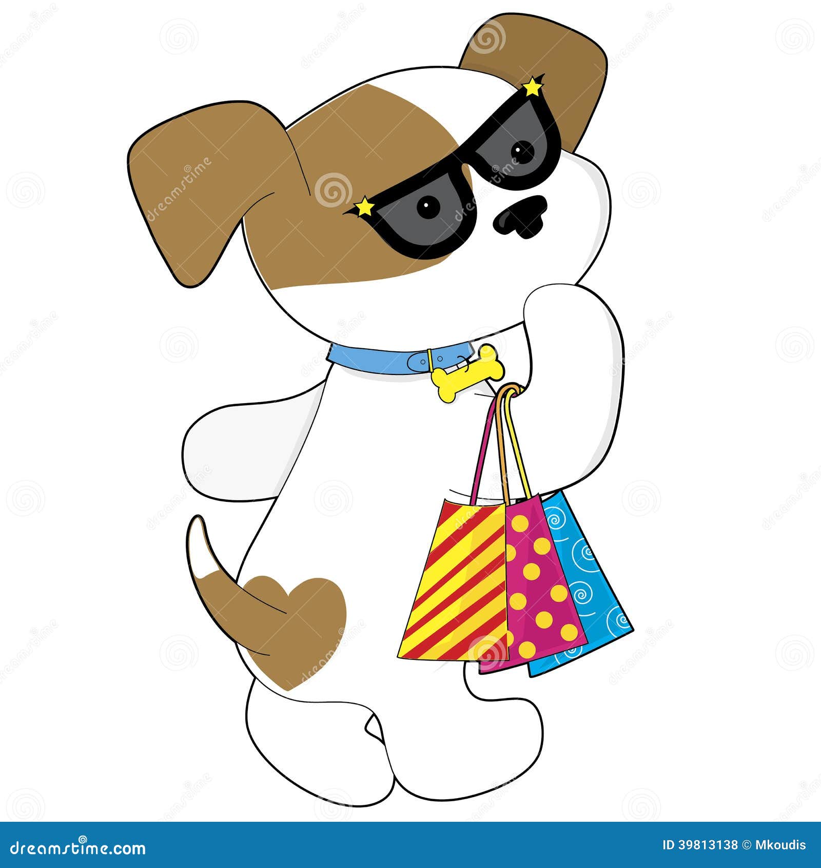 Compras lindas del perrito ilustración del vector. Ilustración de ...