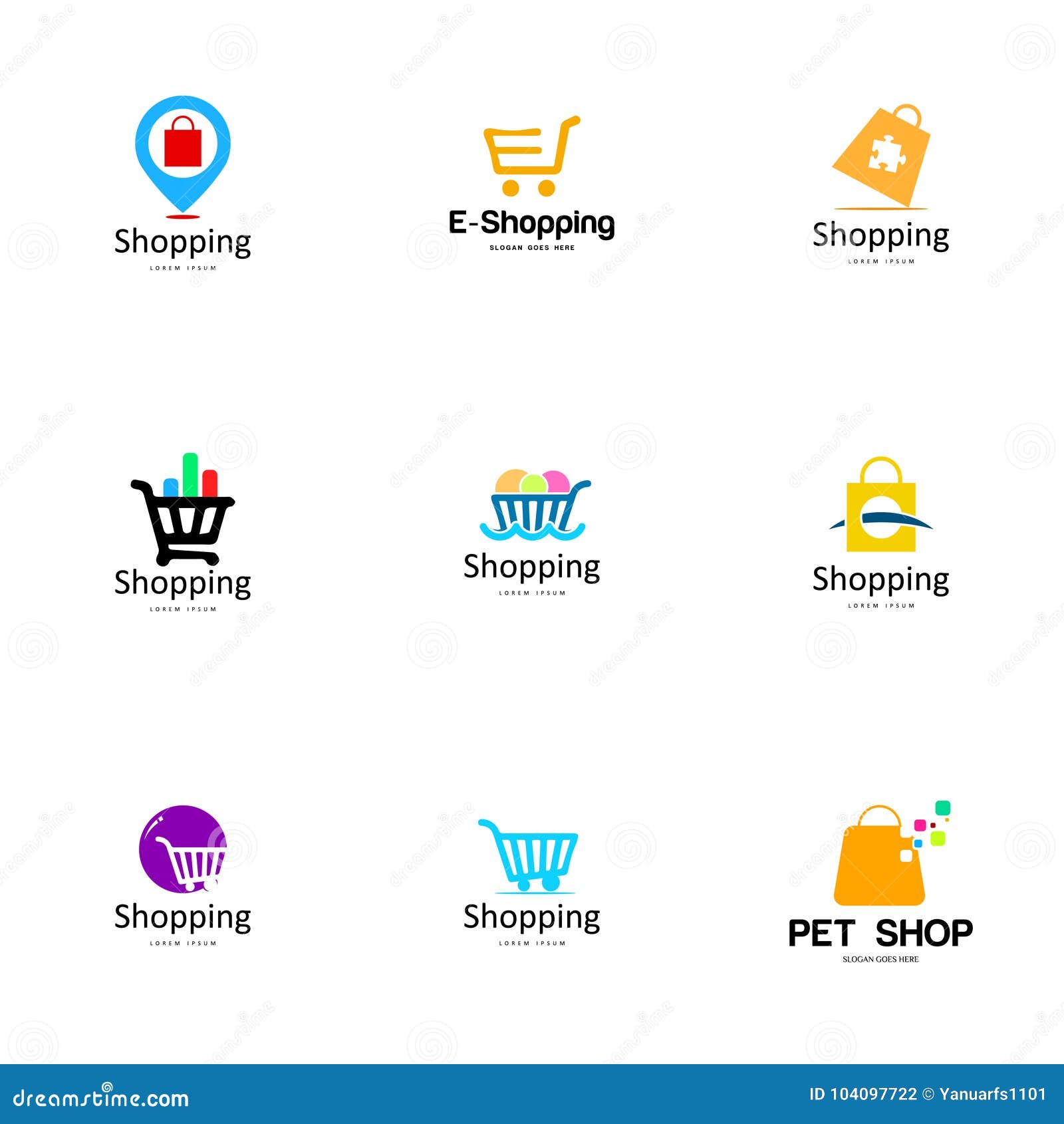 Compras Logo Vector Art Modelo Negocios Stock de ilustración ...