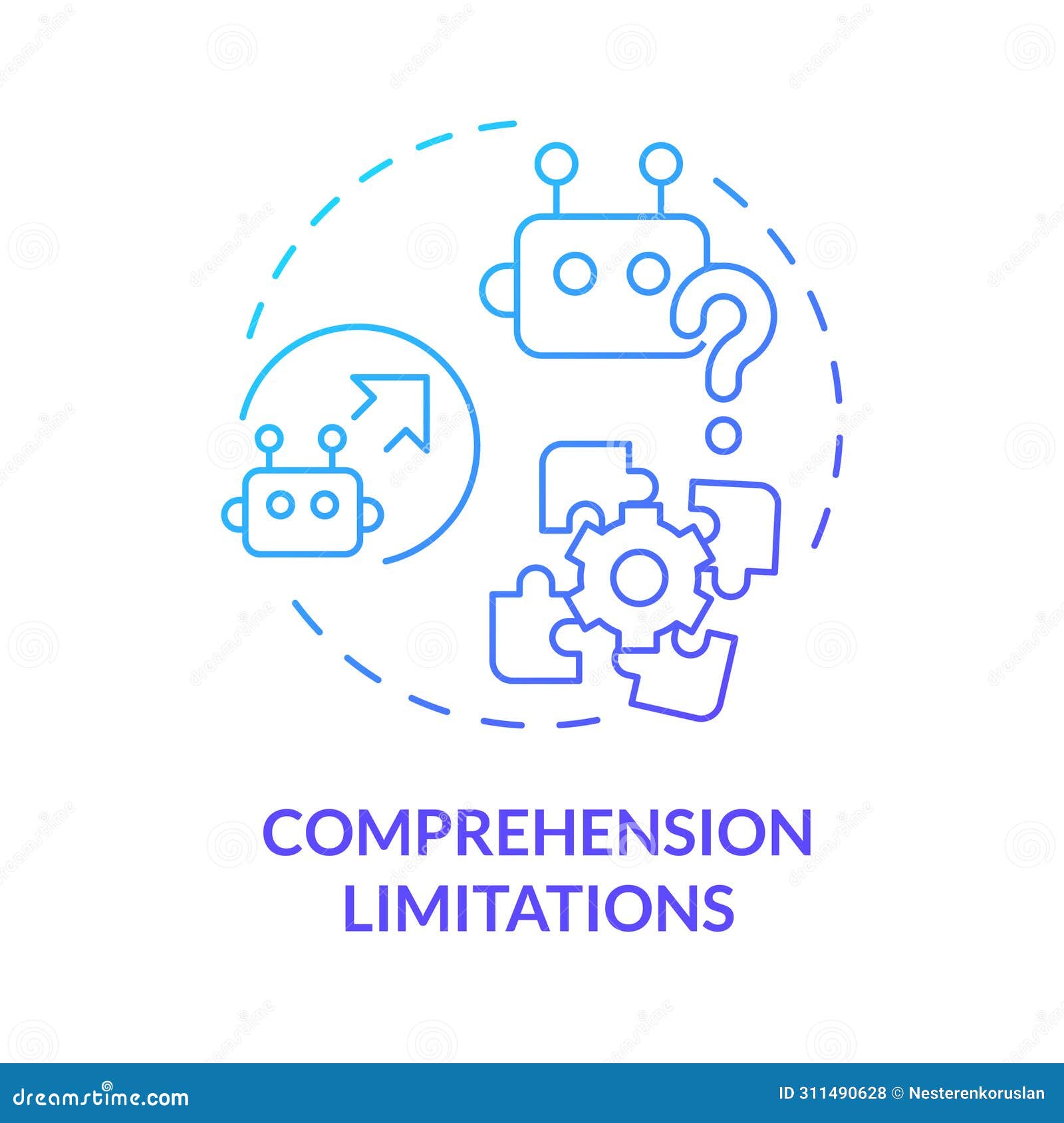 Comprehension Limitations Blue Gradient Concept Icon Stock Illustration ...